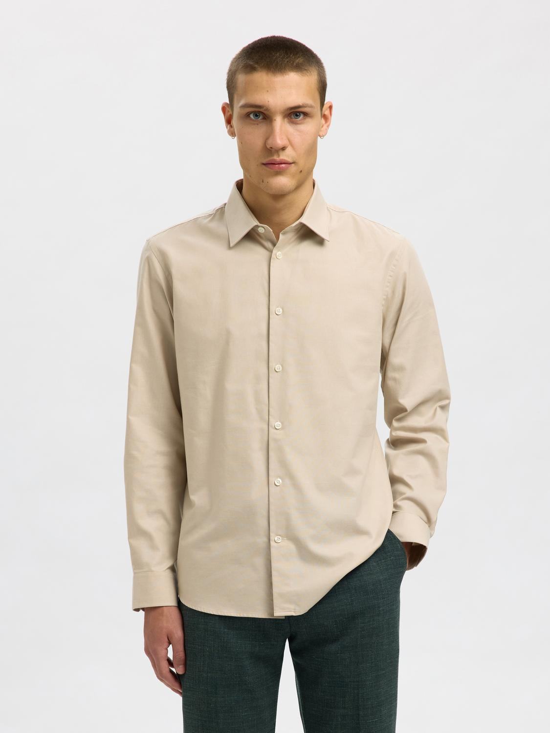 Buy Beige Slim Fit Formal Shirt for Men Online